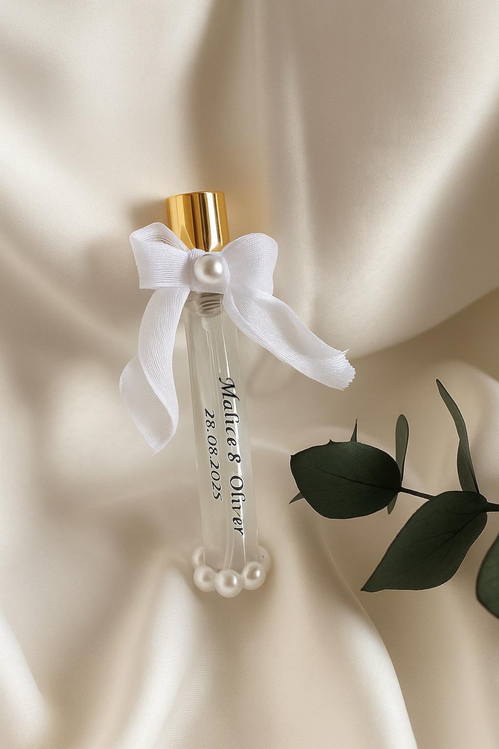Personalized Wedding Favor Perfume Bottle – Custom Name & Date Mini ...
