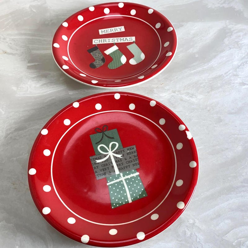 3pc Christmas Plates - Etsy