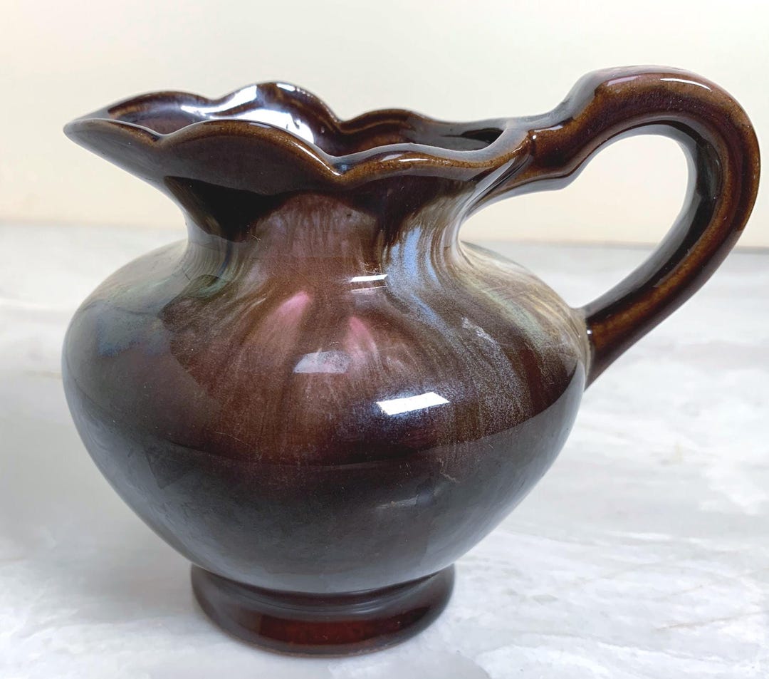 Vintage Tilson Drip Glaze Pottery Pitcher Made in Japan Brown ...