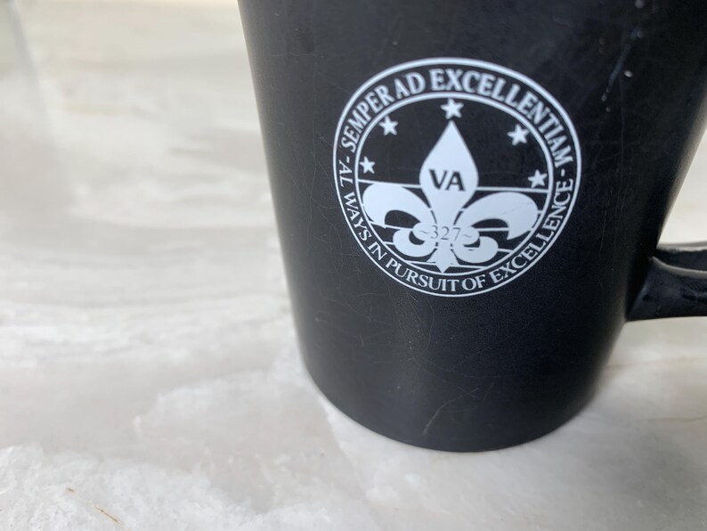 Vintage Boy Scouts Ceramic Mug ~ W/fleur De Lis Logo, Black and Red 4 ...