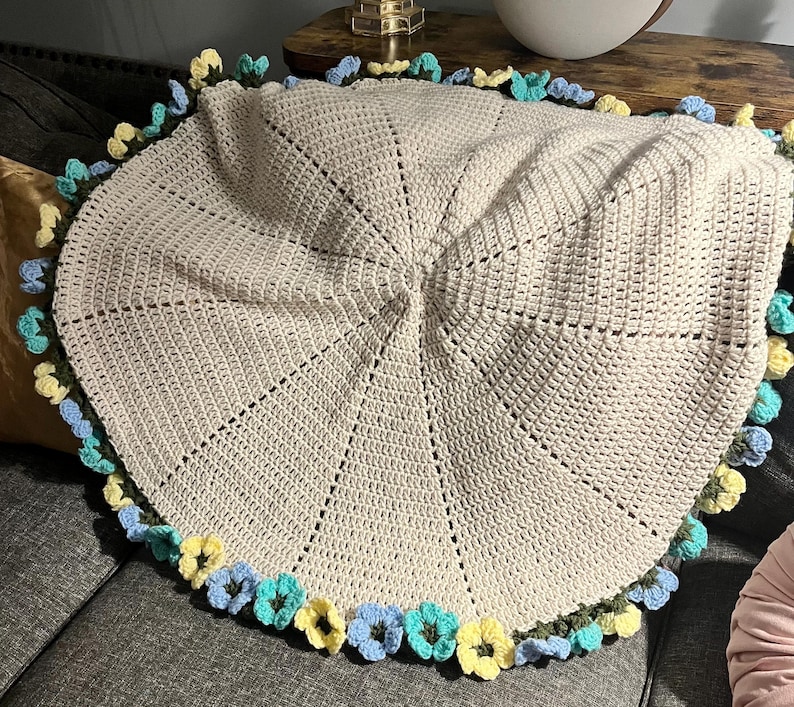 Hydrangea Crochet Flower Bouquet Blanket Gift Daisy Flower Throw ...