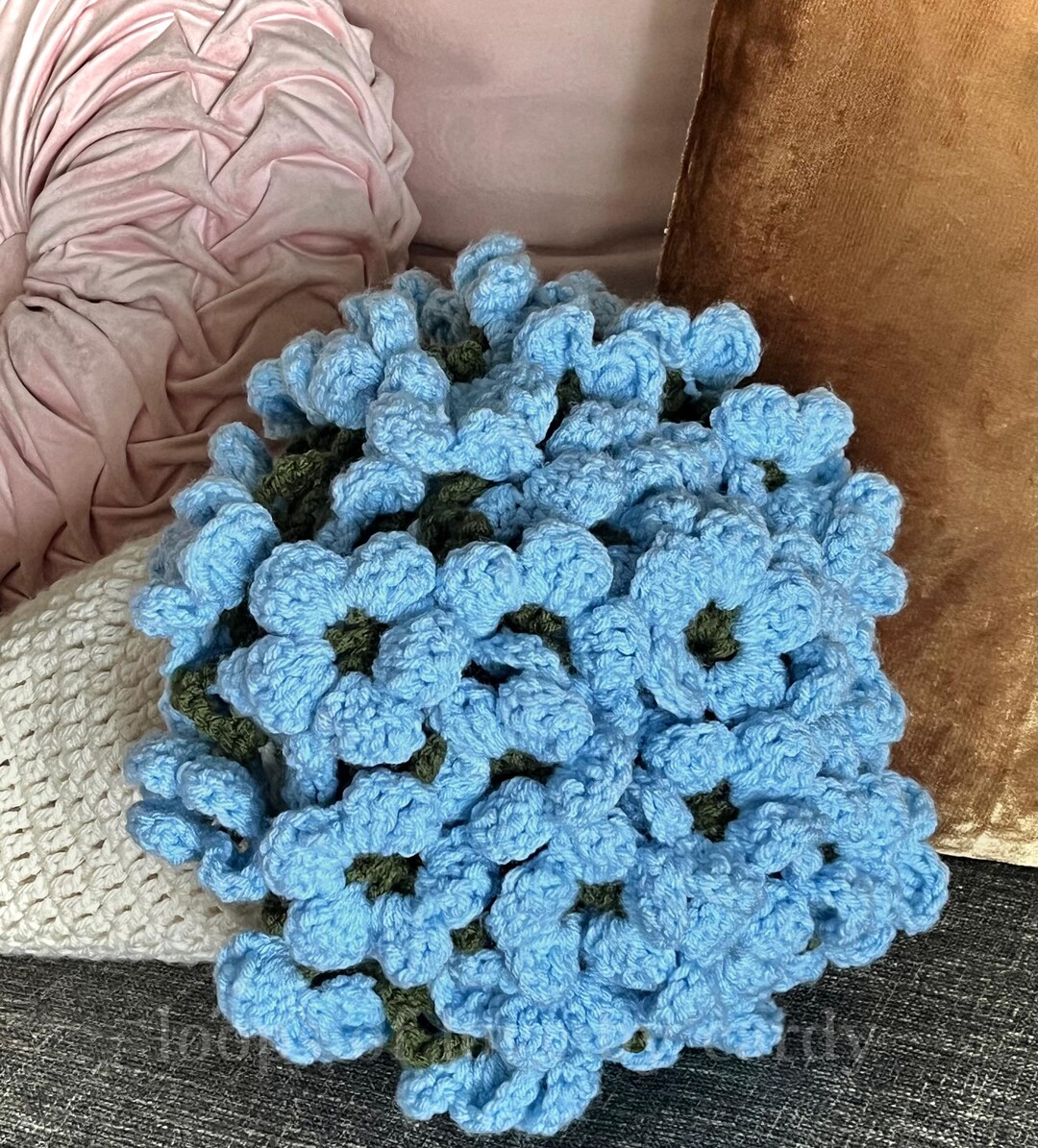 Hydrangea Crochet Flower Bouquet Blanket Gift Daisy Flower Throw ...