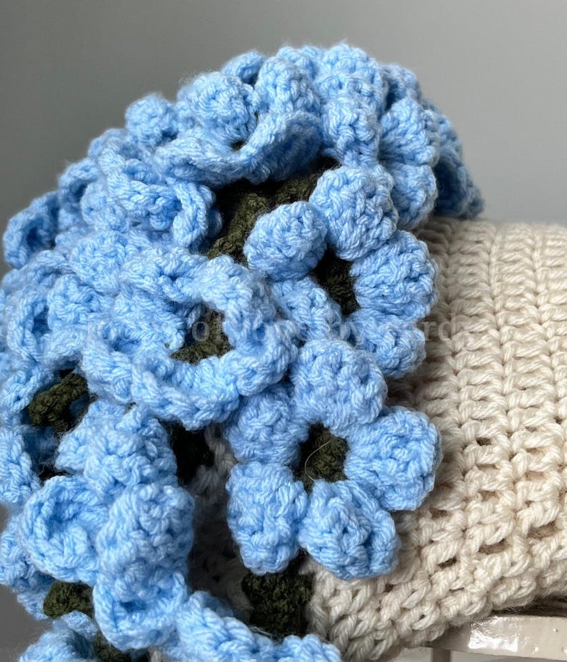 Hydrangea Crochet Flower Bouquet Blanket Gift Daisy Flower Throw ...