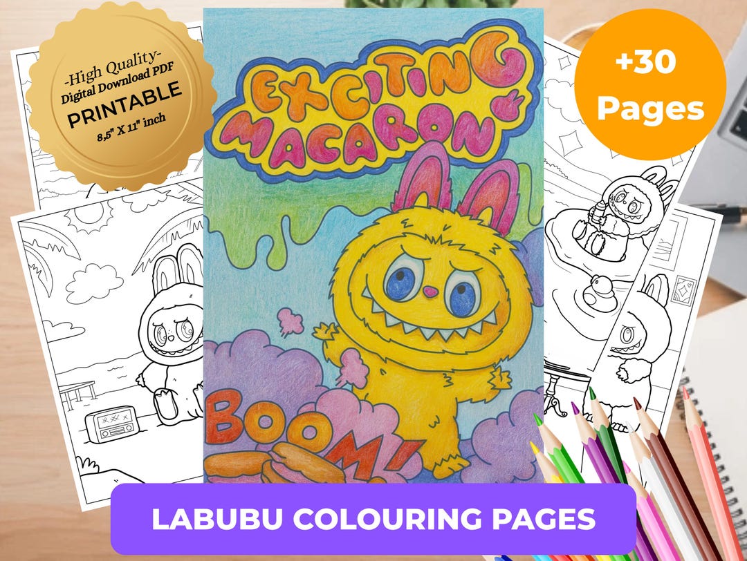 LABUBU Coloring Book | Labubu Coloring Page for Kids | Coloring Sheets ...
