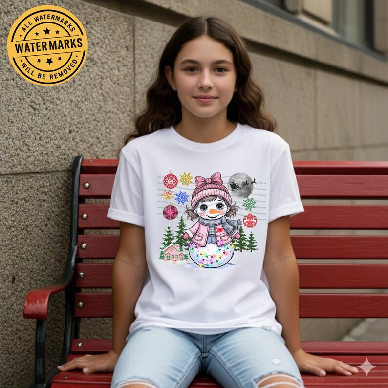 Cute Pink Snow Girl Png, Cottagecore Christmas Snowman PNG, Retro ...