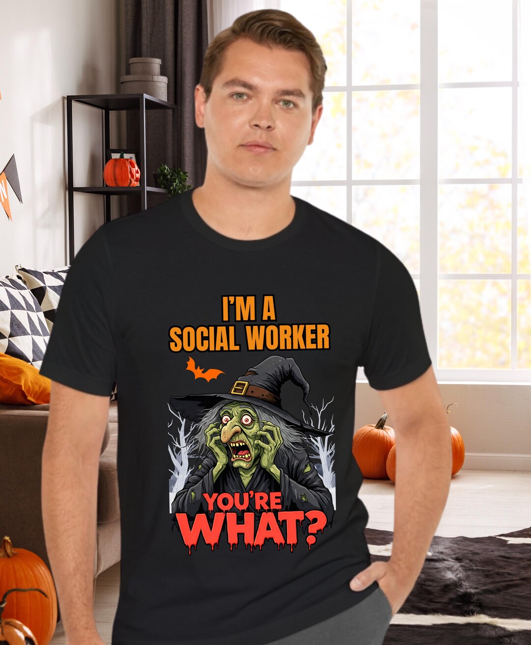 Halloween Social Worker Witch Unisex Tee, Spooky Costume Shirt, Scary ...