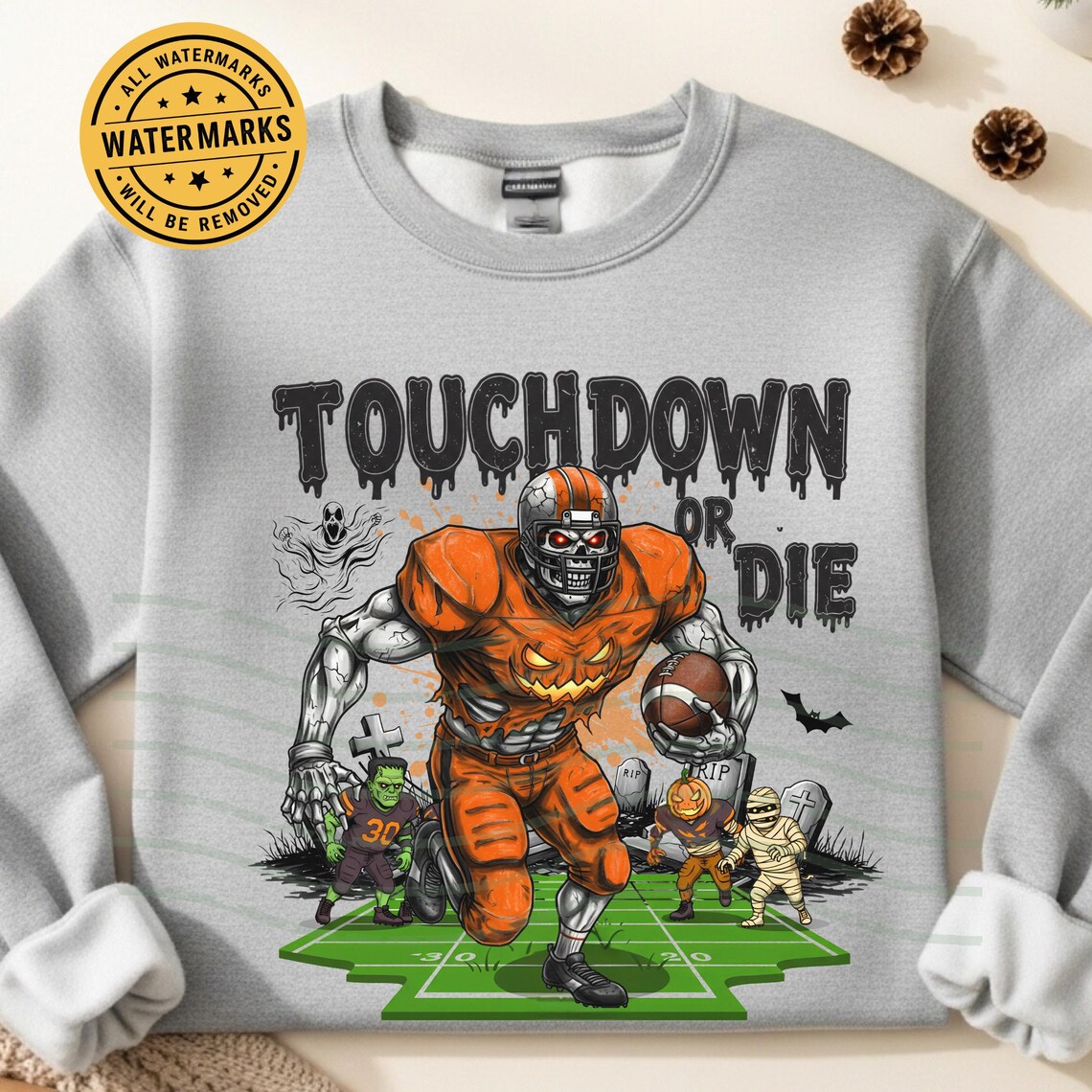 Skeleton Football Player PNG: Halloween Zombie Sports Clipart (digital ...