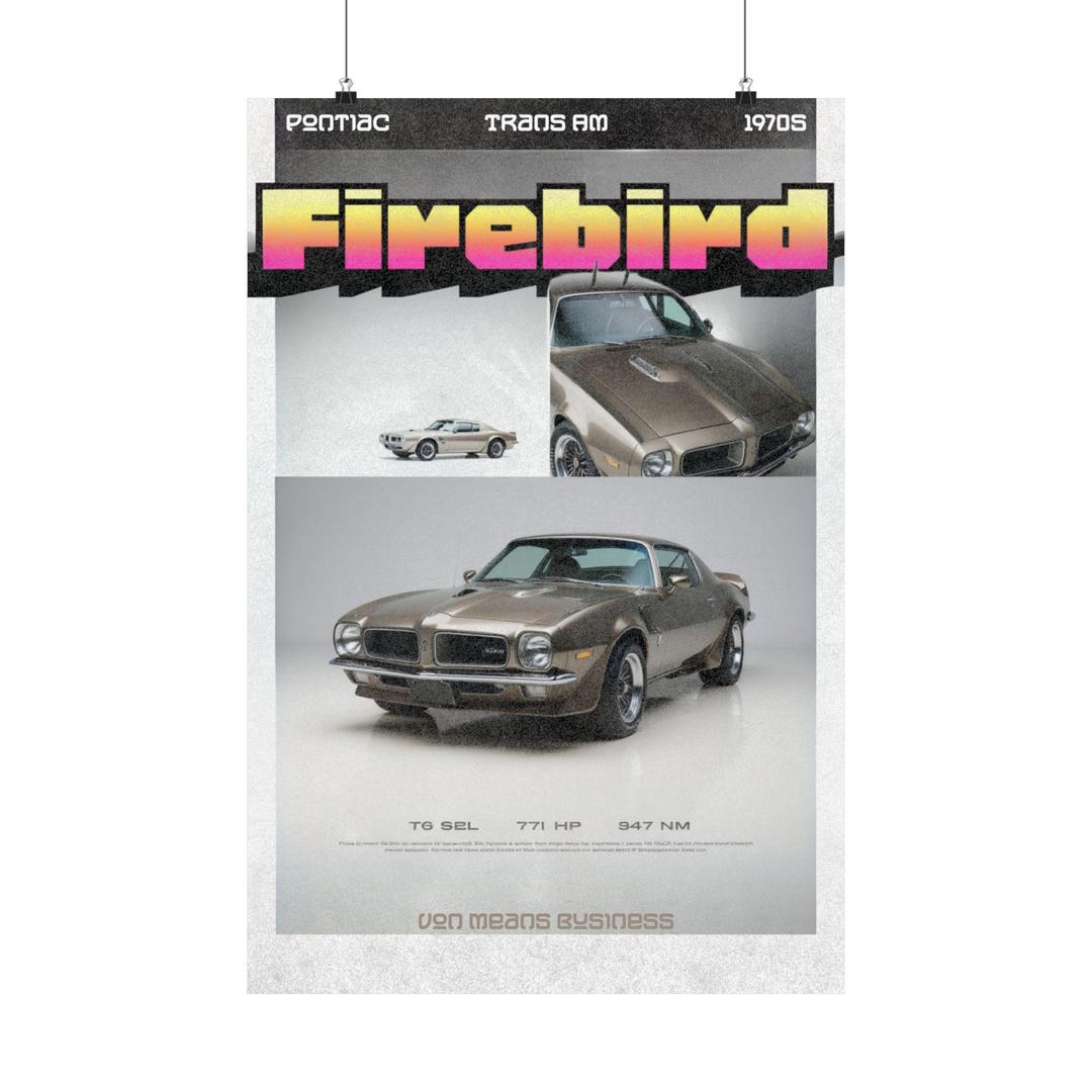 Vintage Muscle Car Matte Vertical Posters, Firebird Trans AM Pontiac 70 ...