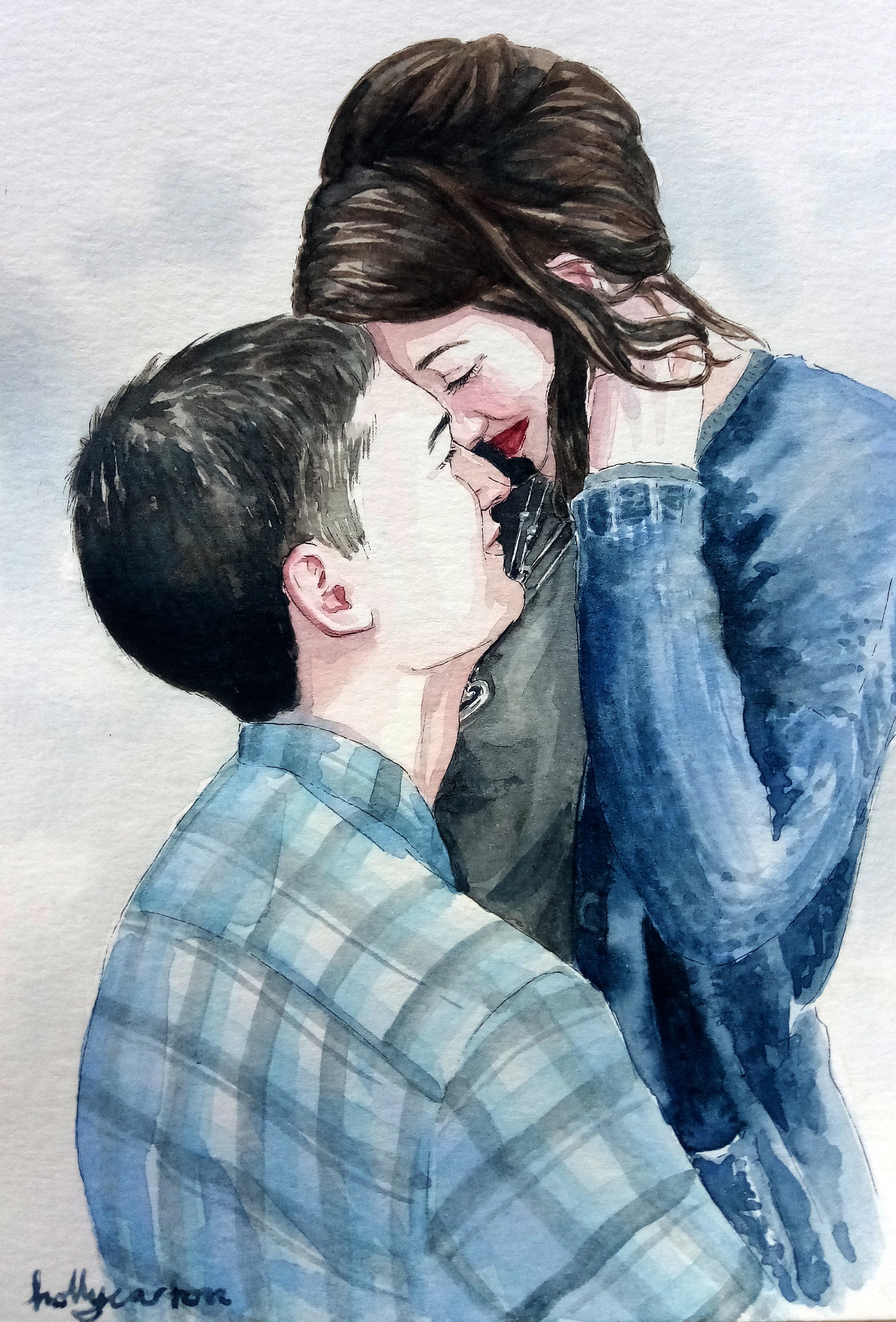 Romantic Couple Portrait From Photo, Watercolor Painting, Wedding ...