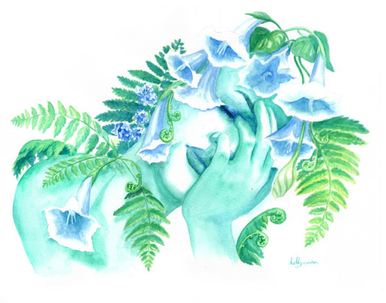 Original Watercolor Painting "exhaustion" - Abstract Floral, Surreal ...
