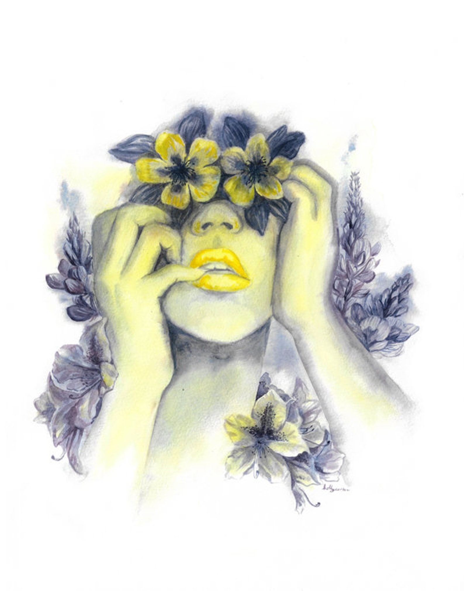 Original Watercolor Painting anxiety Abstract | Etsy