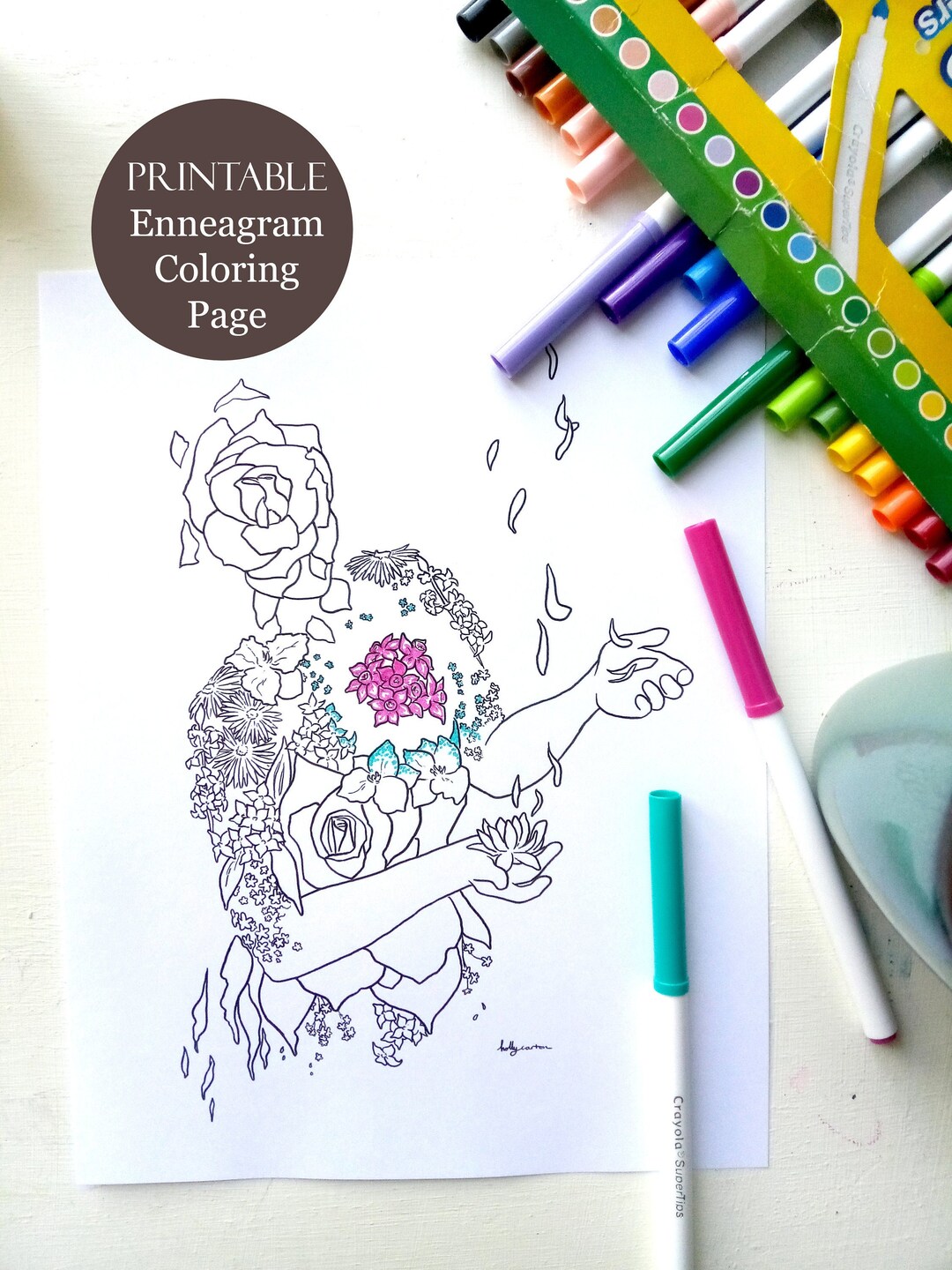 Type 2 Coloring Page, Enneagram, the Helper, Adult Coloring, Printable ...