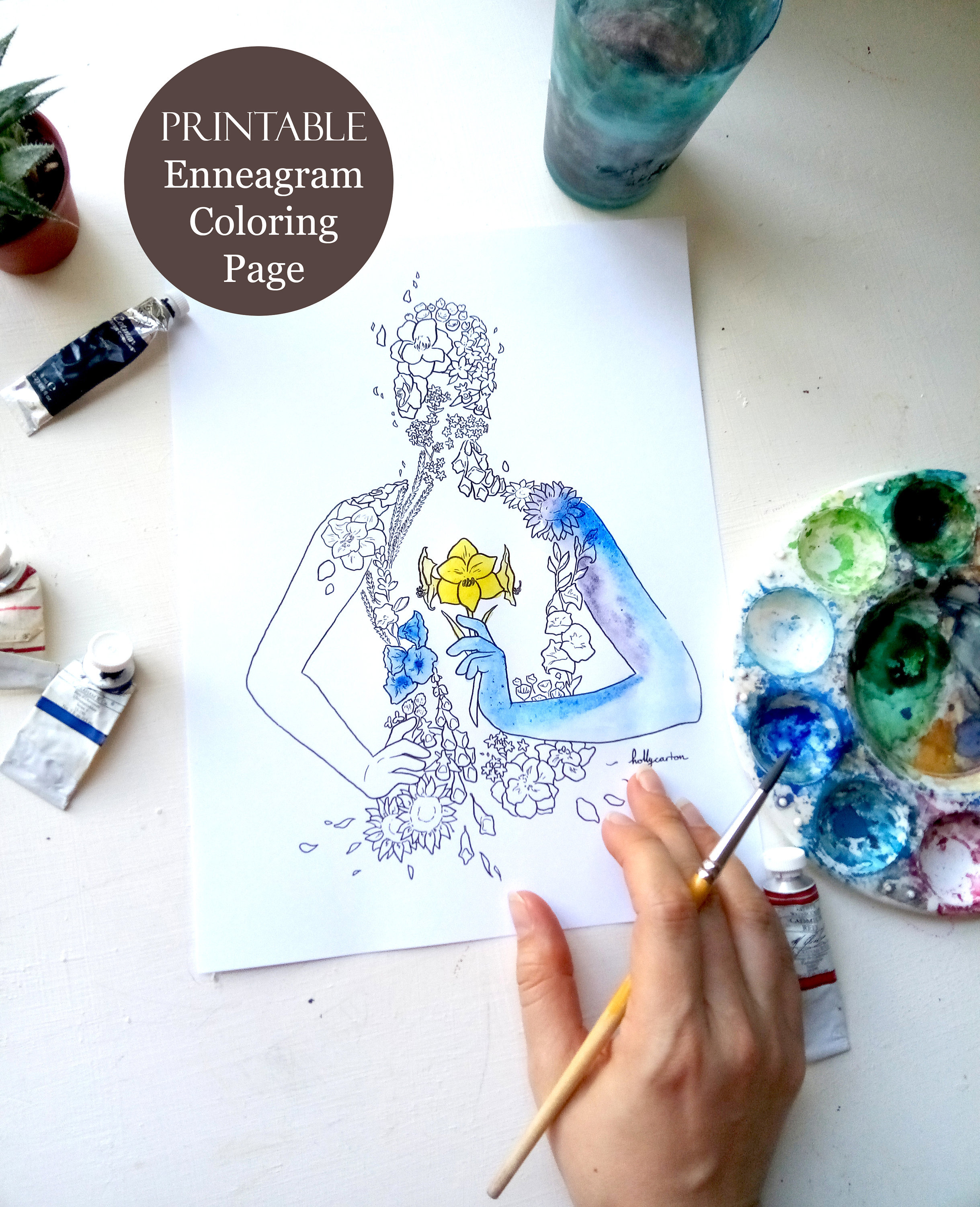 Type 3 Coloring Page, Enneagram, the Achiever, Adult Coloring ...