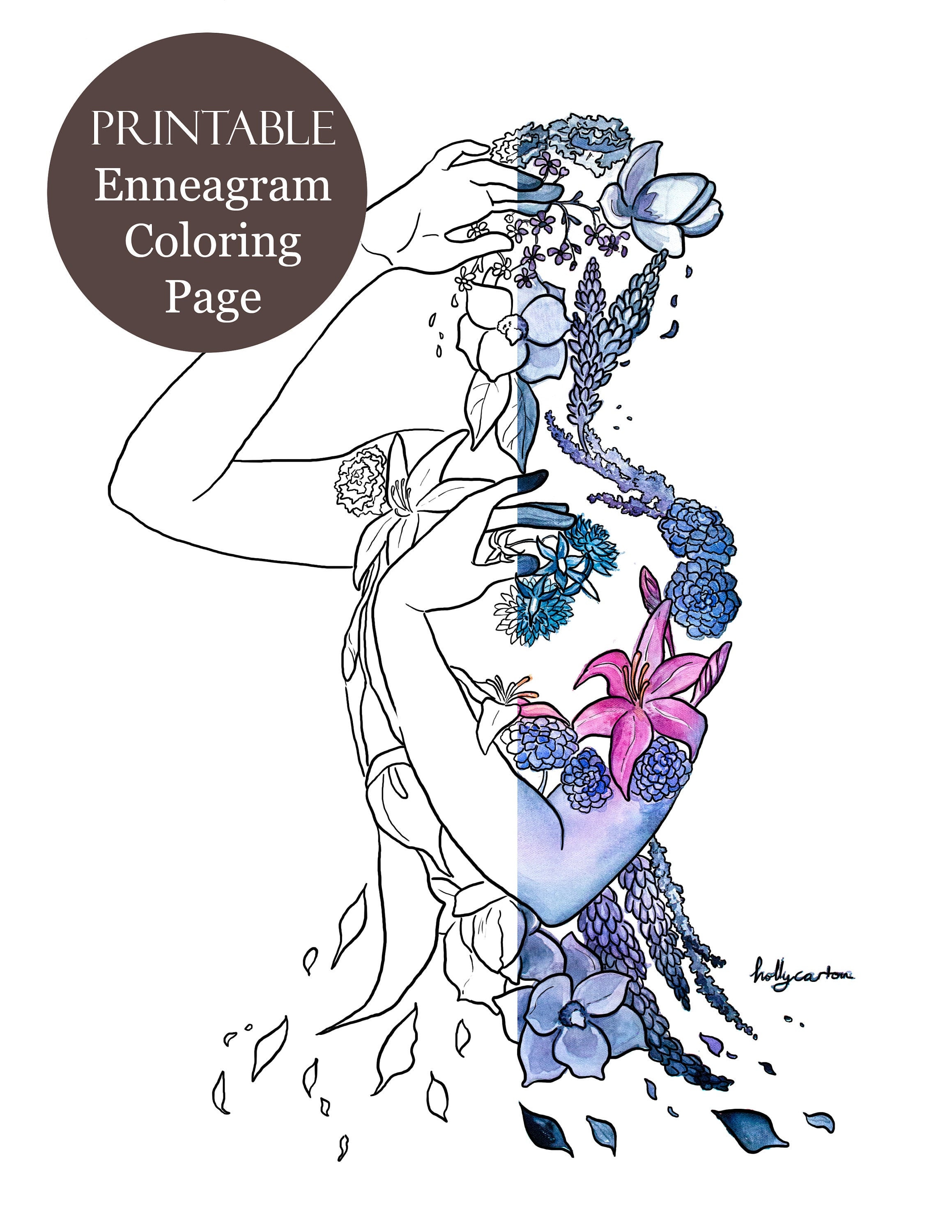 Type 4 Coloring Page, Enneagram, the Individualist, Adult Coloring ...