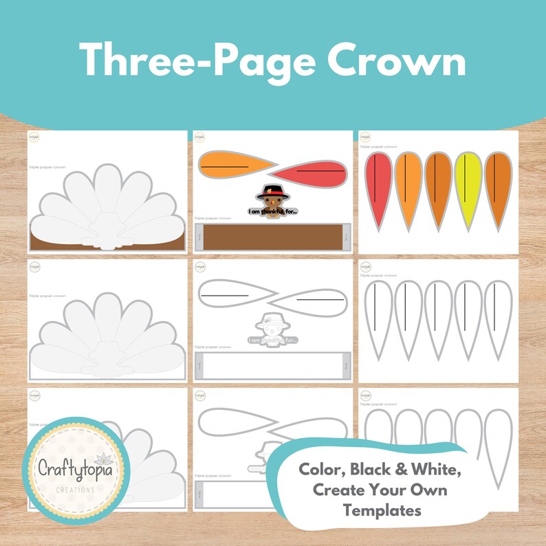 Thanksgiving Turkey Crown Craft | Printable Kids Craft |DIY Turkey ...