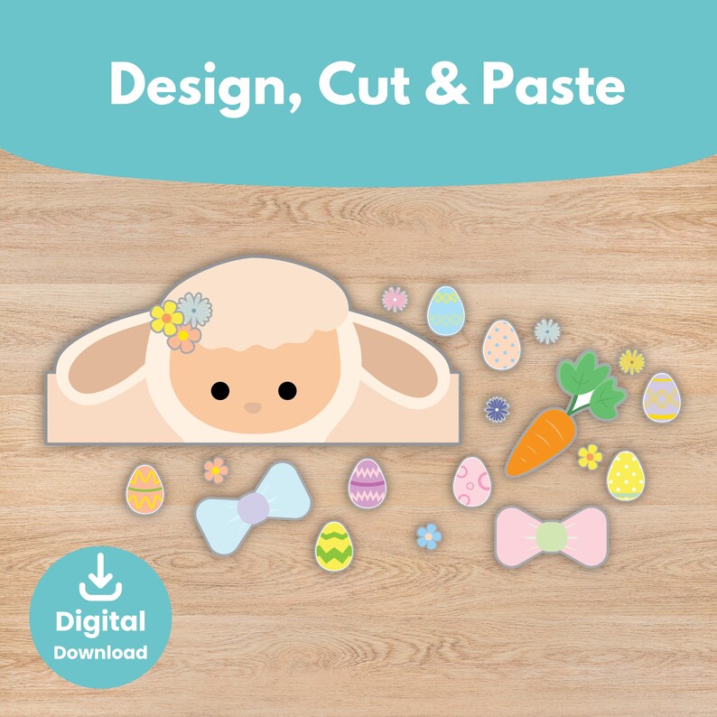 Easter Crown Craft Printable, Bunny Chick Lamb Headbands (PDF) - Etsy