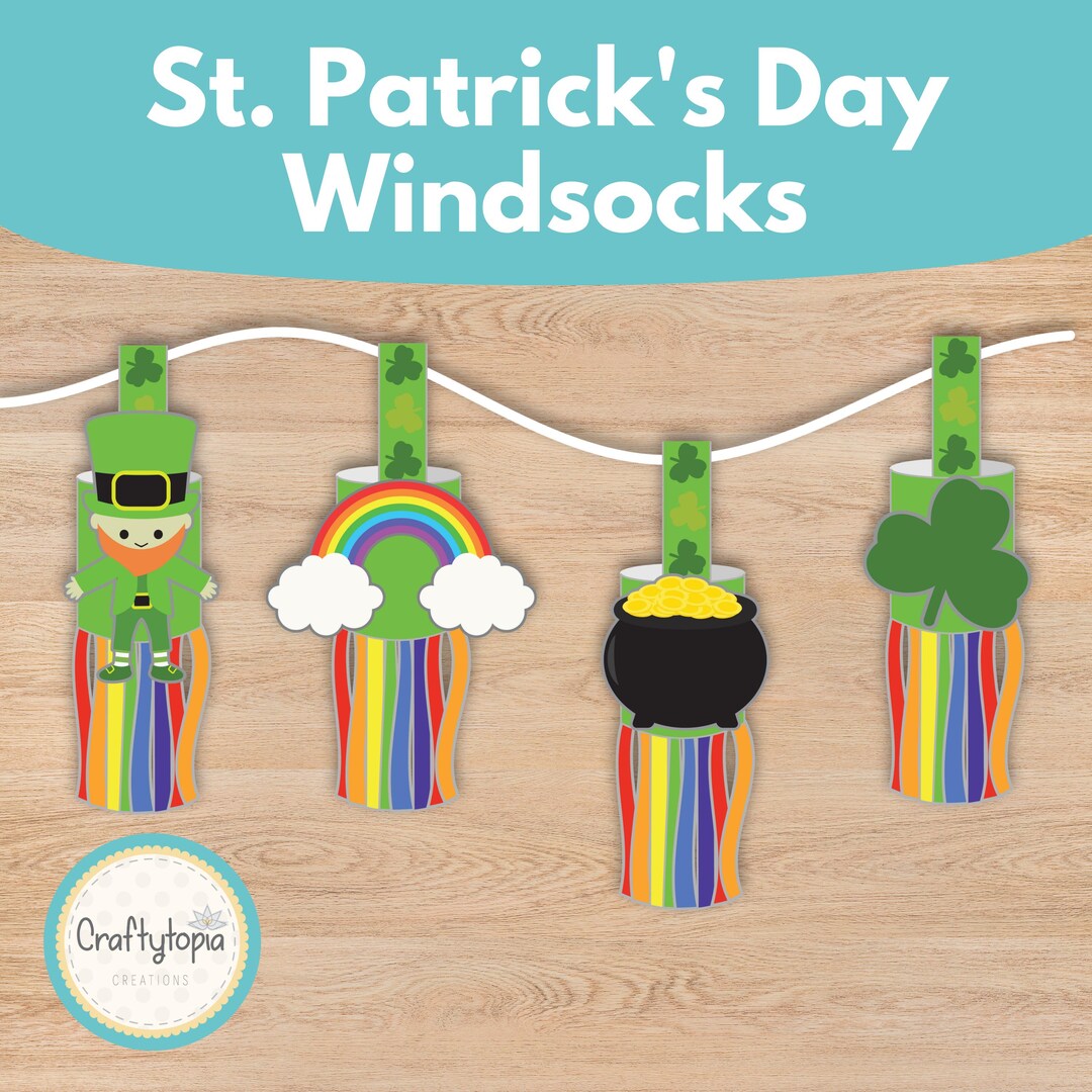 St. Patrick's Day Windsock Craft |leprechaun Writing Activity for Kids ...