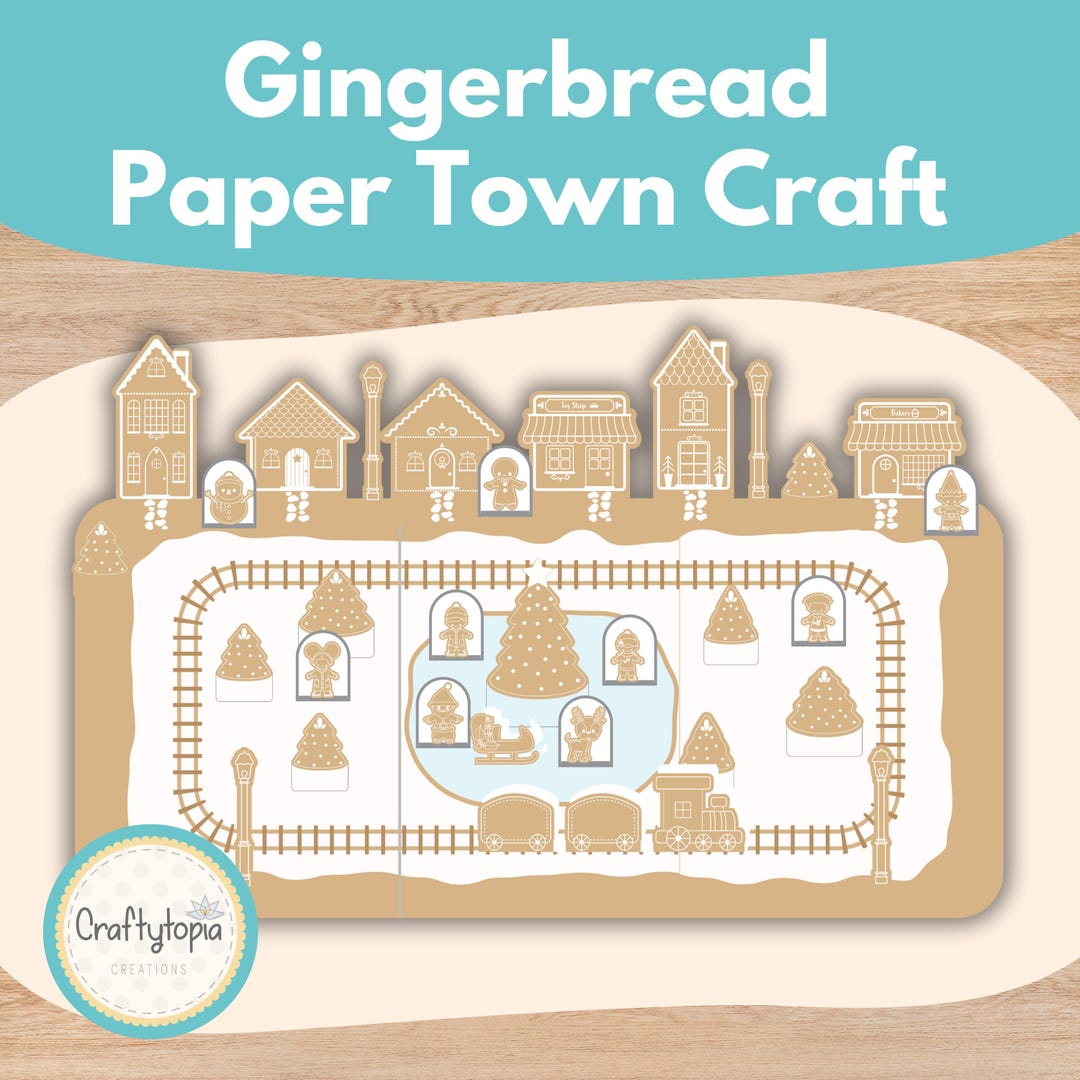 Gingerbread Town Paper Craft | Christmas Storytelling Activity (digital ...