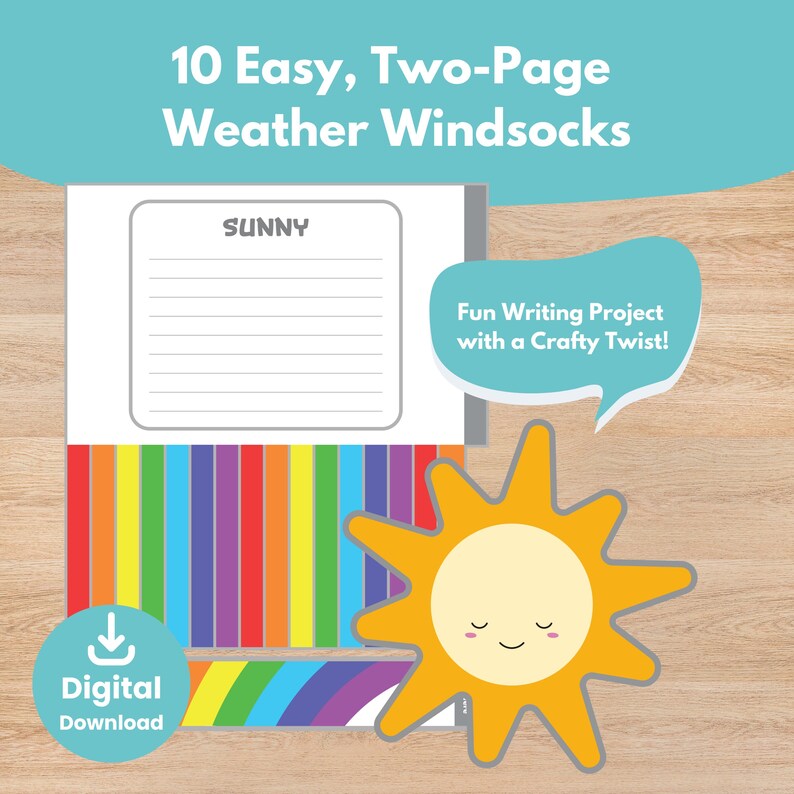 Weather Windsocks Printable | Kids Writing Craft, Classroom Activity ...