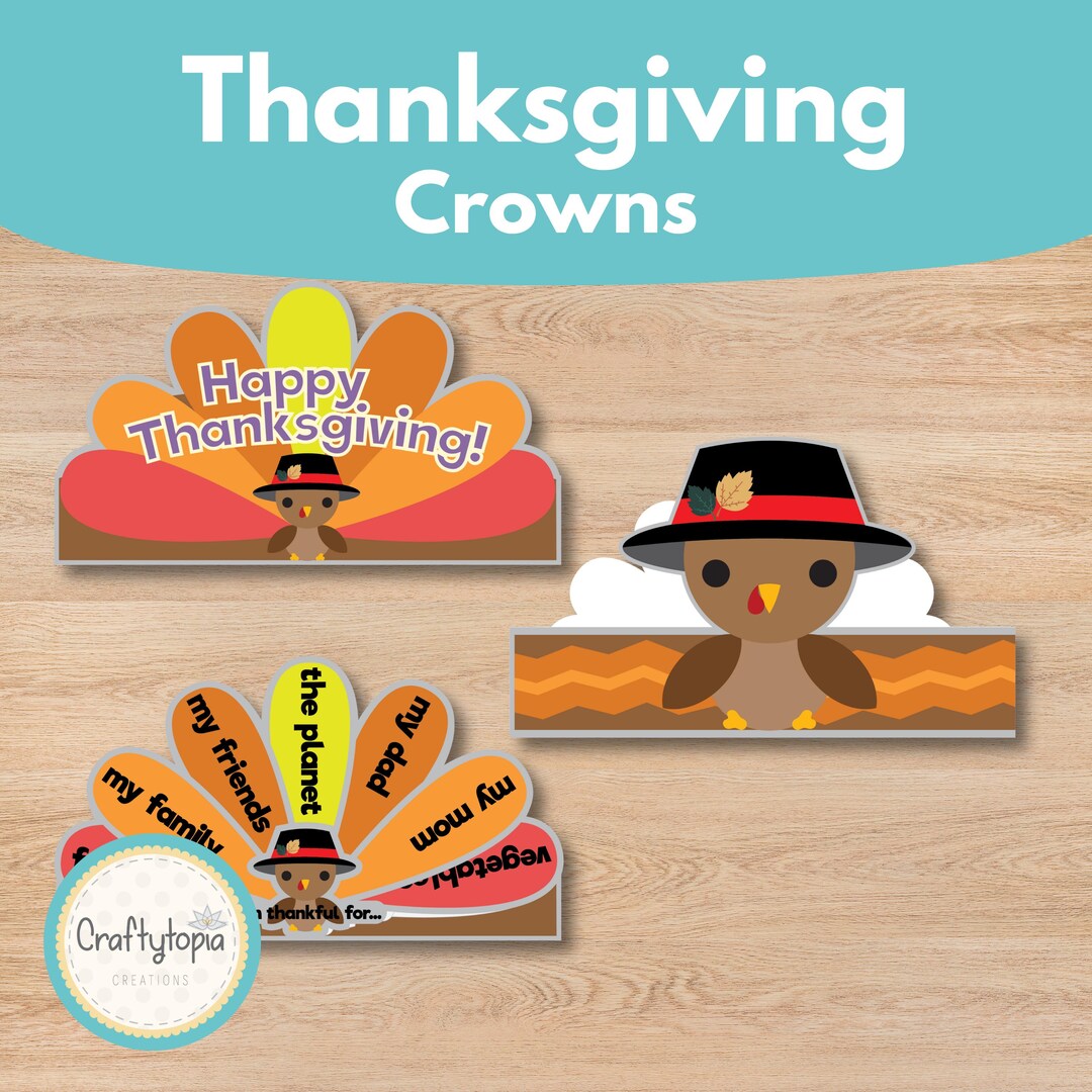 Thanksgiving Turkey Crown Craft | Printable Kids Craft |DIY Turkey ...