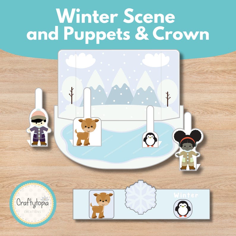 Winter Scene Puppets Printable | Kids Storytelling Craft (digital ...