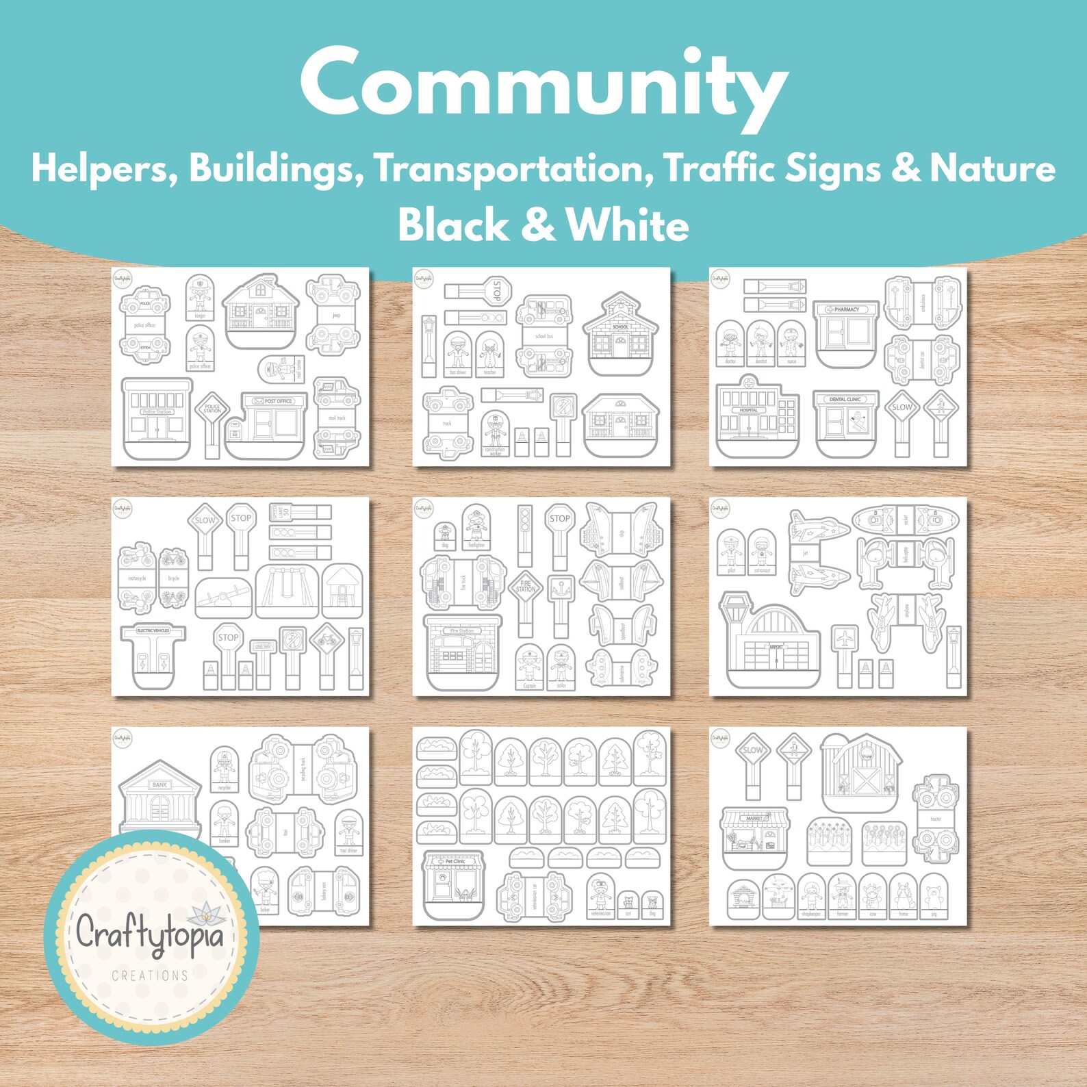 Paper City and Community Helpers Printable |storytelling Activity for ...