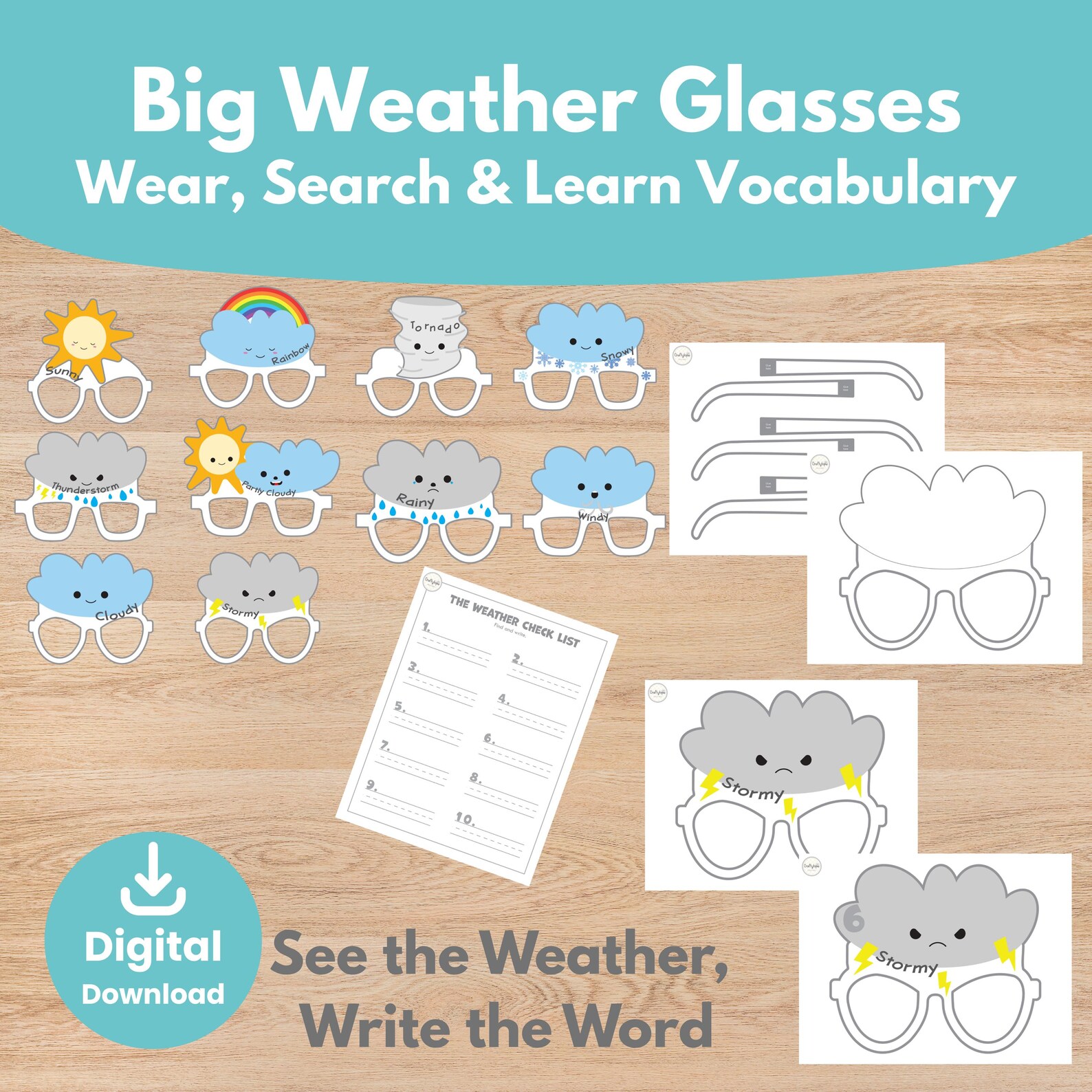 Weather Learning Bundle | Printable Crafts, Games & Vocabulary ...