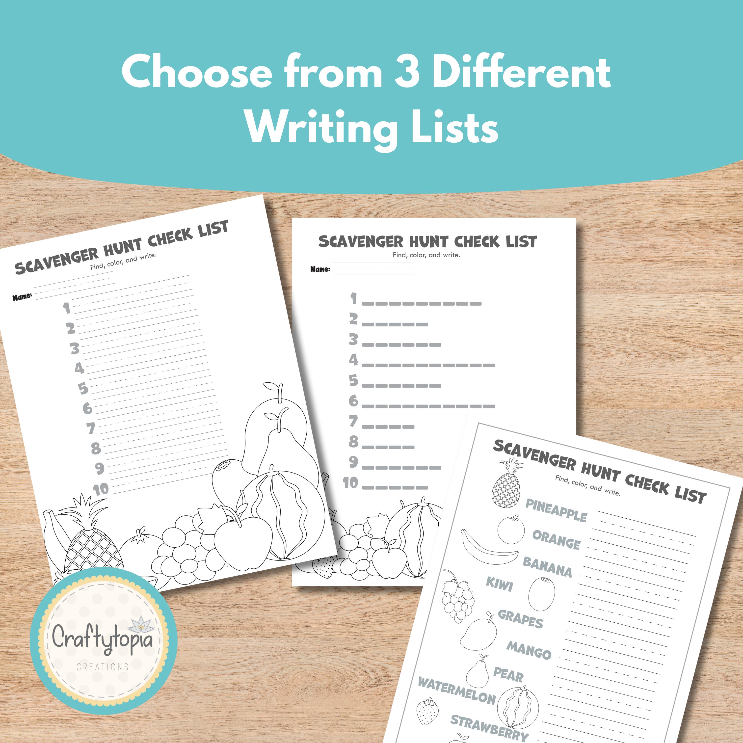 Fruit Flashcards and Scavenger Hunt | Printable Food Vocabulary Game ...