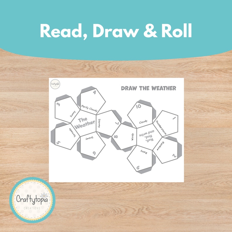 Weather Dice Game Printable | Dodecahedron Craft for Kids | Roll and ...