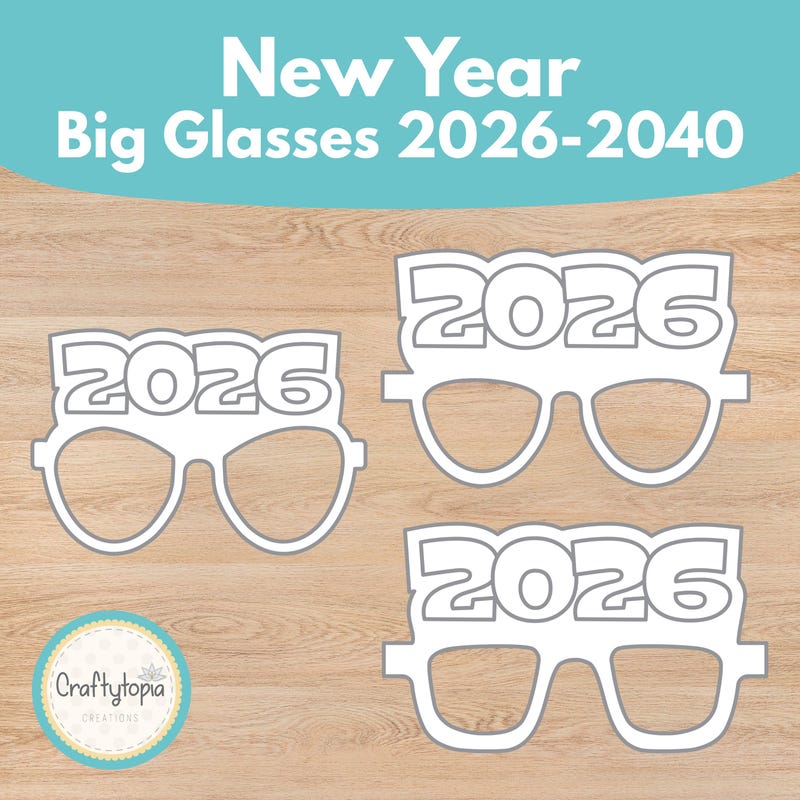 2026 New Year Glasses Printable - Etsy