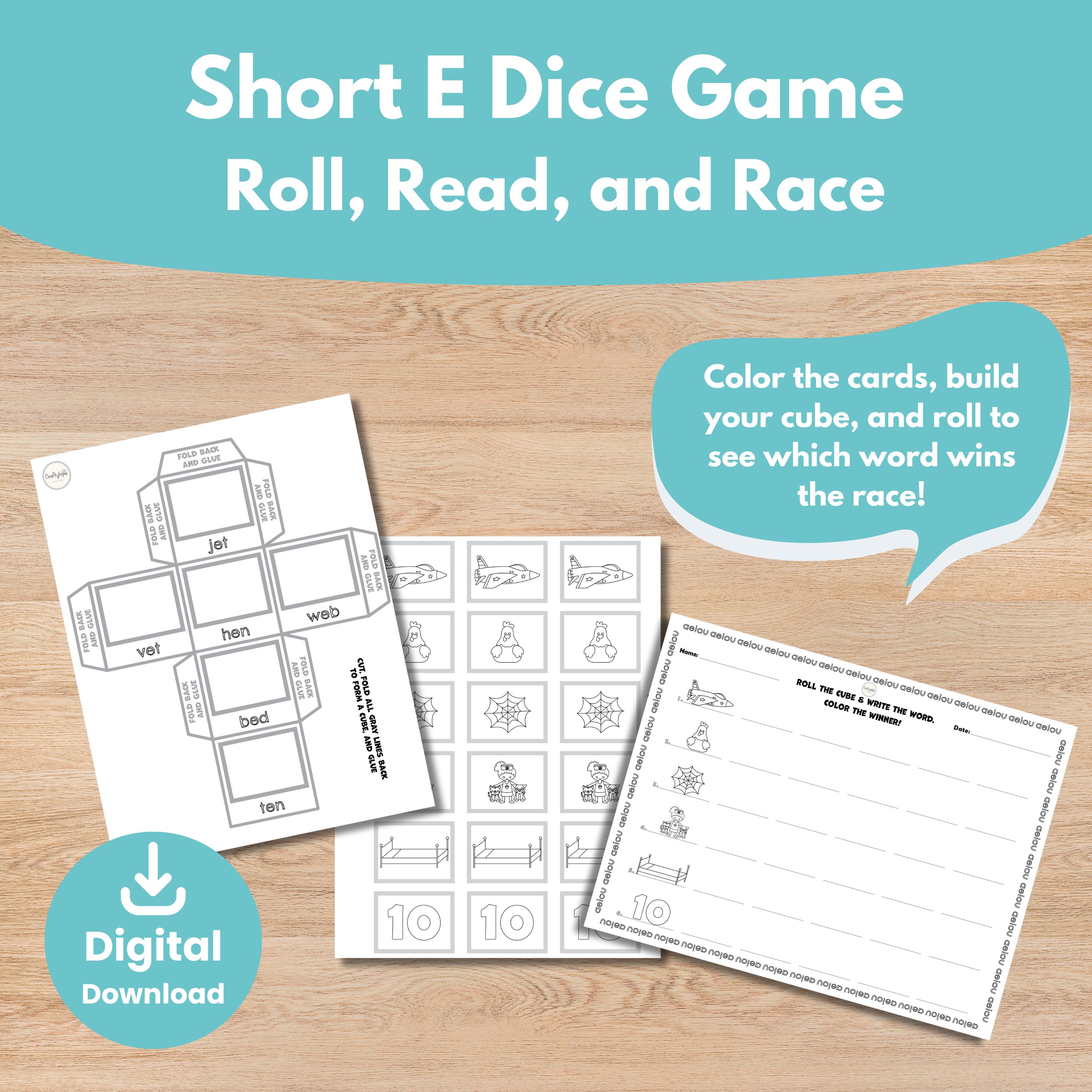 Short E Sound Printable Worksheets – CVC Activities, Crown Craft (PDF ...