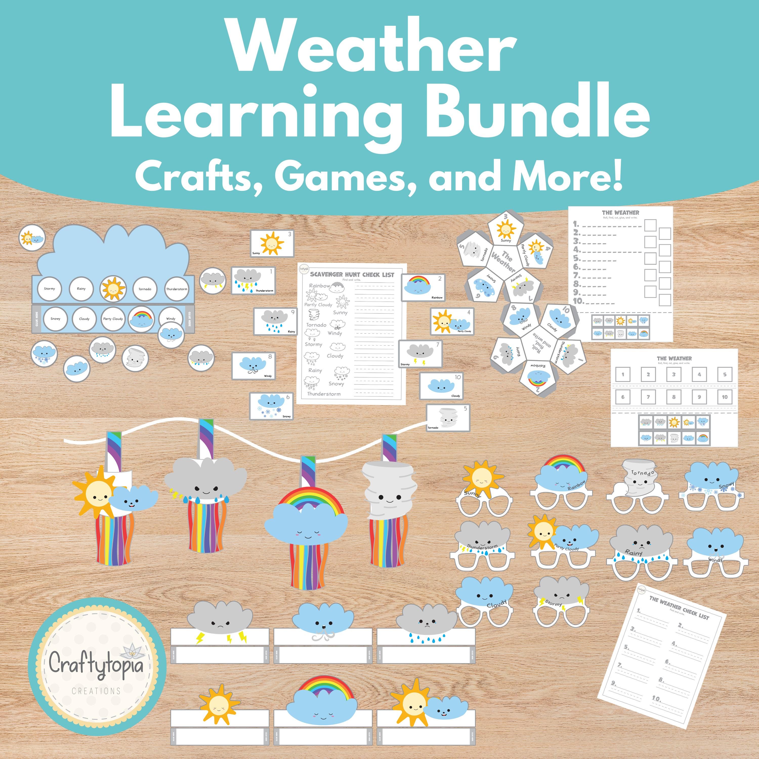 Weather Learning Bundle | Printable Crafts, Games & Vocabulary ...