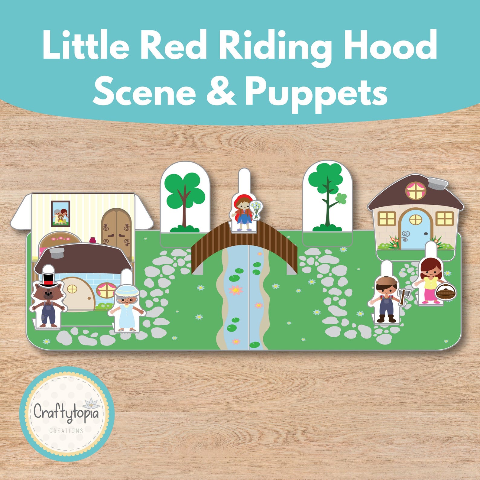 Little Red Riding Hood Printable | Fairy Tale Story Set | Puppet Craft ...