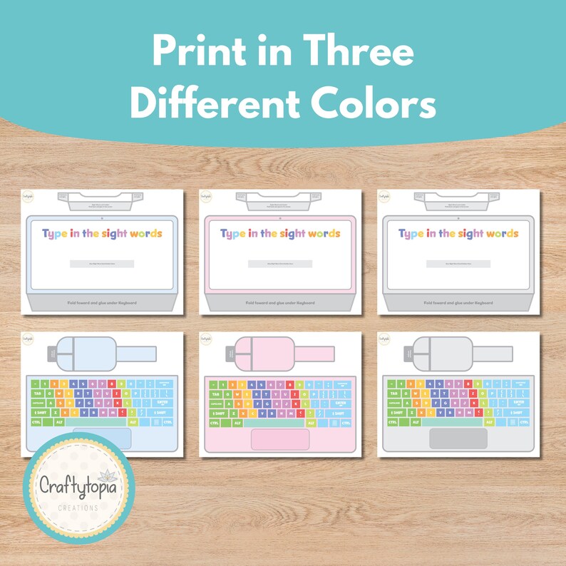 Sight Words Laptop Craft | Typing & Reading Activity (digital Download ...