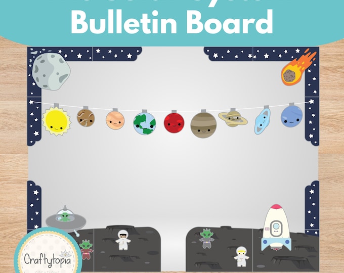 Solar System Planets Bulletin Board Pack With Night Sky Space Border ...
