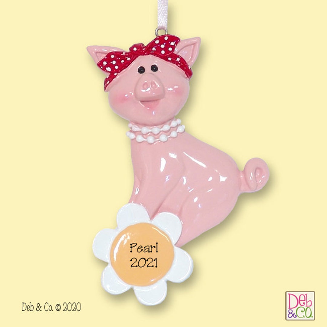 This Little PIGGY Pearl the Pig Personalized Christmas Ornament - Etsy