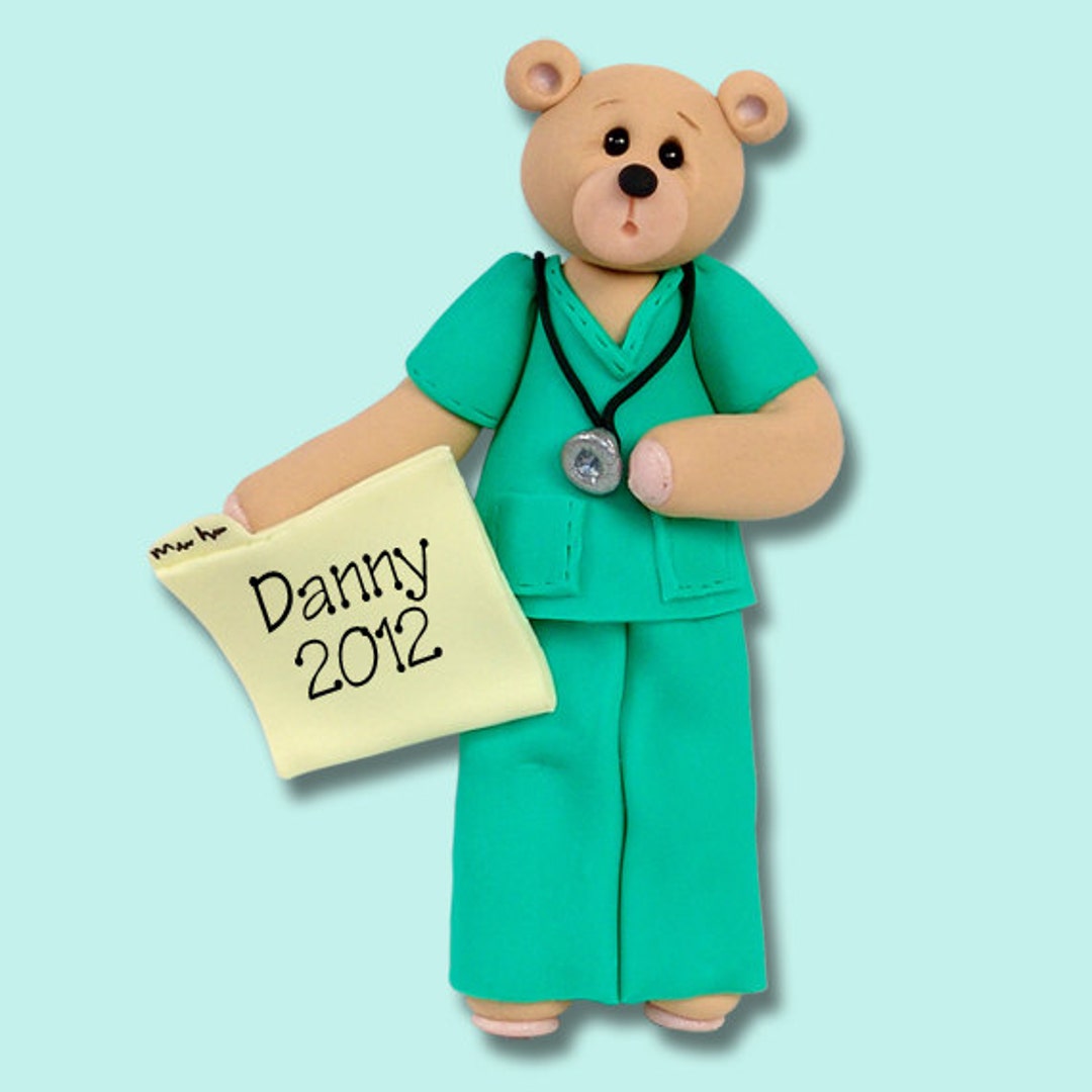 Belly Bear EMT / MALE NURSE / Medic / Doctor Handmade Polymer Clay ...