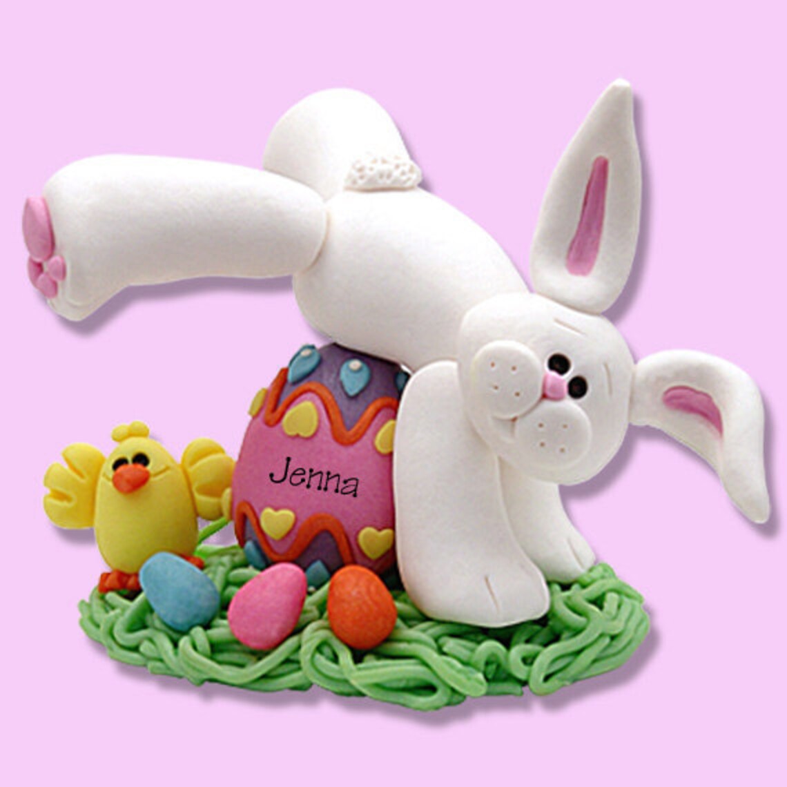 Personalized EASTER BUNNY Leaping Figurine Ornament Handmade - Etsy