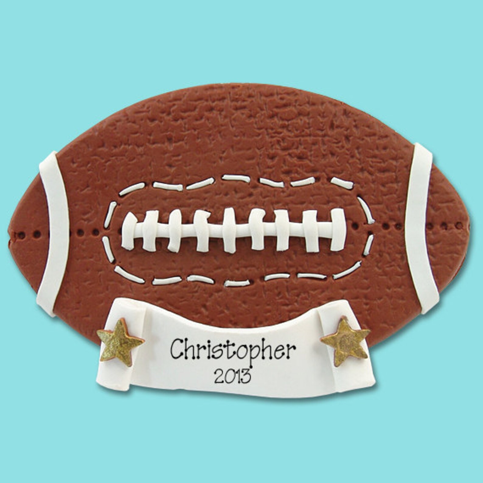 Football Personalized Christmas Ornament Handmade Polymer - Etsy
