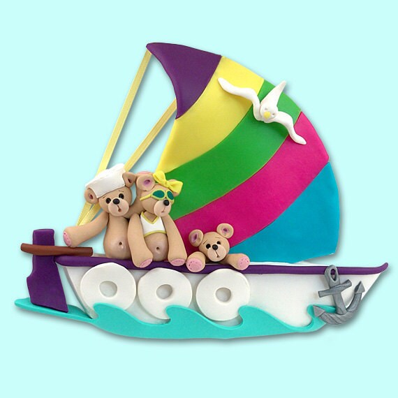 Belly Bear Family of 1 in Sailboat Polymer Clay Personalized | Etsy