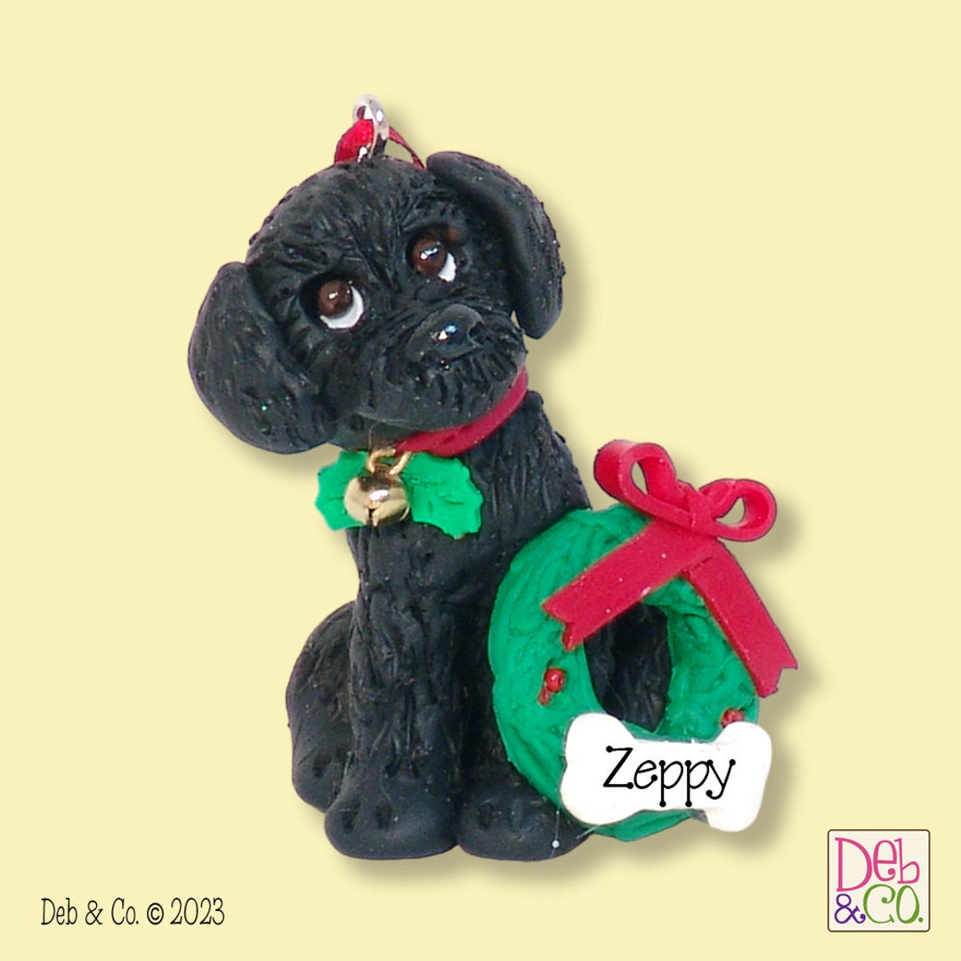 Black Labrador / Labradoodle Personalized Dog Ornament, Black Puppy ...