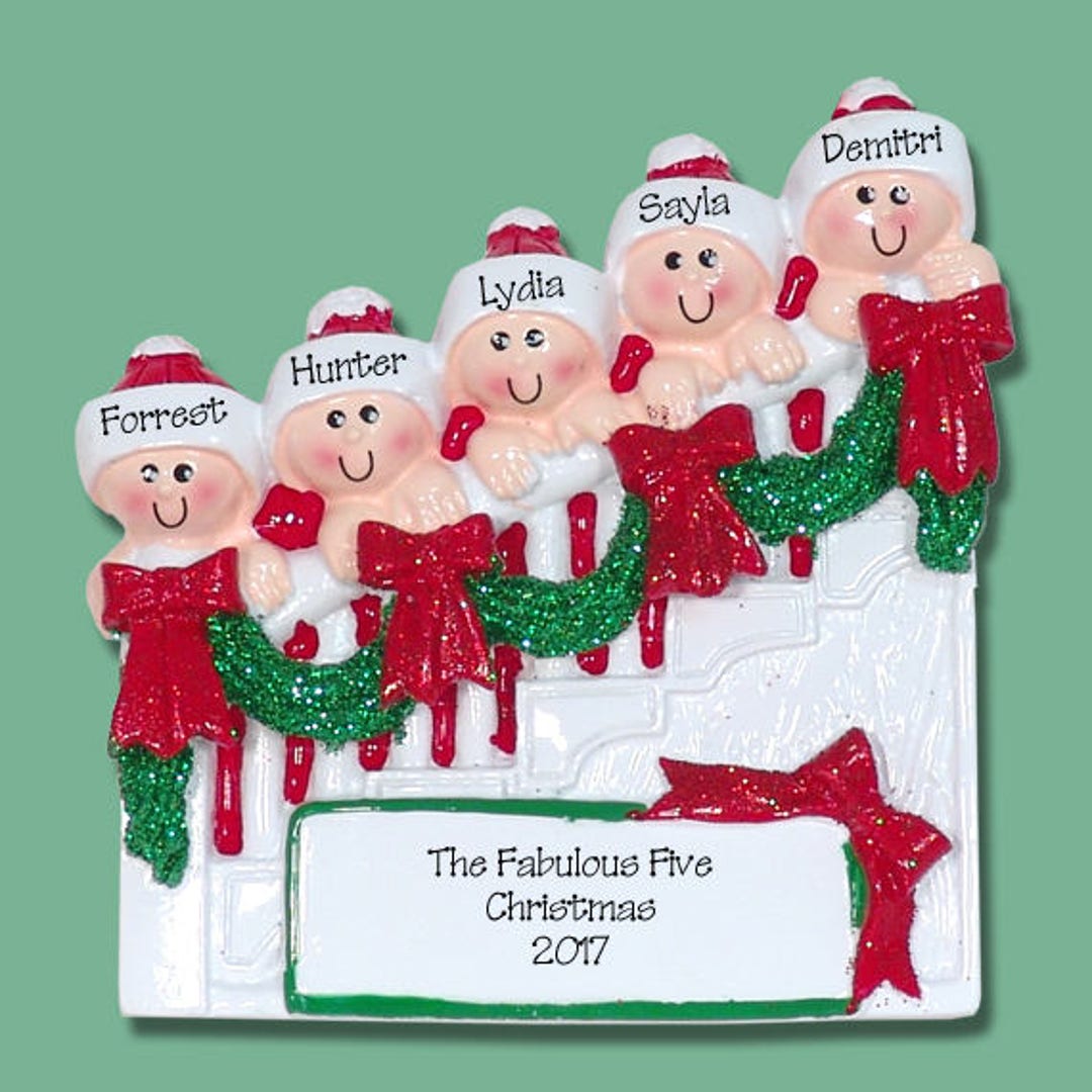 Personalized Staircase Family of 5, Family Ornament for 5 People ...