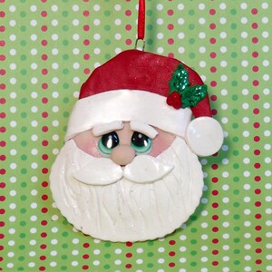 Santa Face HANDMADE POLYMER CLAY Personalized Christmas Ornament - Etsy