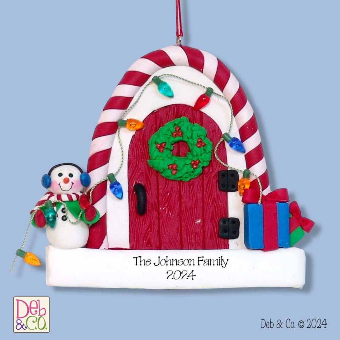 Peppermint Door / Home Family HANDMADE POLYMER CLAY Personalized ...