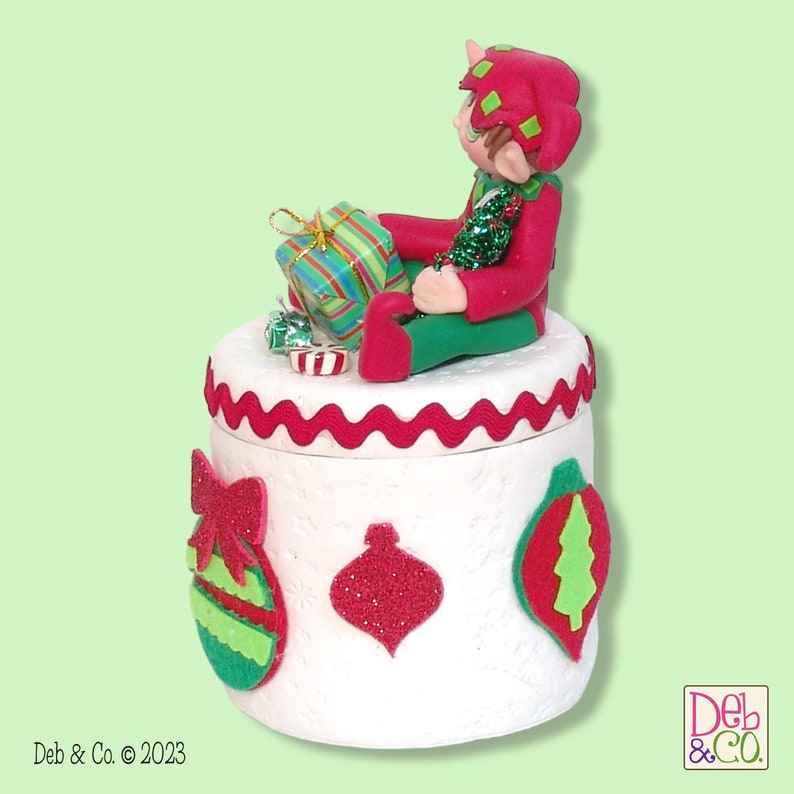 Elf Candy or Trinket Jar - Handmade Polymer Clay Christmas Decor - Etsy