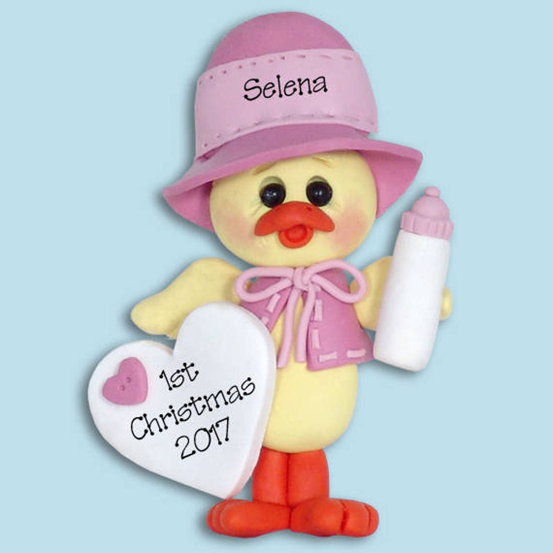 Baby Girl Chick 1st Christmas Personalized Baby Ornament - Limited ...