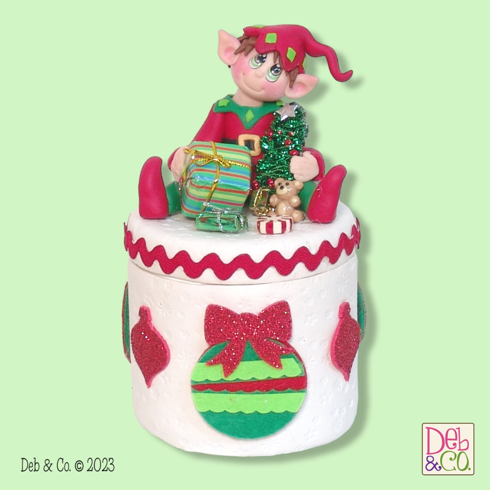 Elf Candy or Trinket Jar - Handmade Polymer Clay Christmas Decor - Etsy