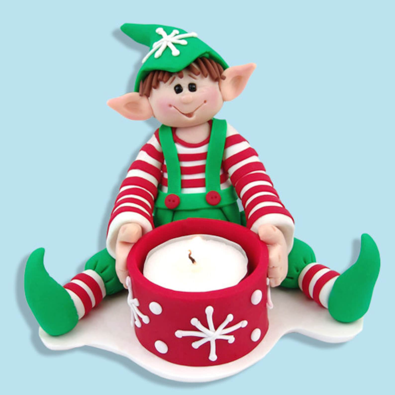 Polymer Clay Handmade Elf Tea Light / Candle - Etsy