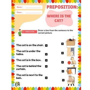 Prepositions for K & Grade 1 – Fun Grammar Set: Preposition Worksheets ...