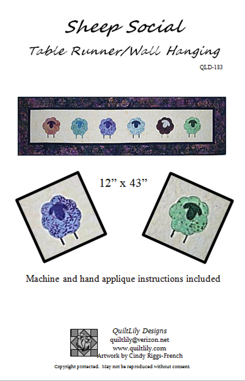 Sheep Social Table Runner/wall Hanging Quilt Pattern - Etsy
